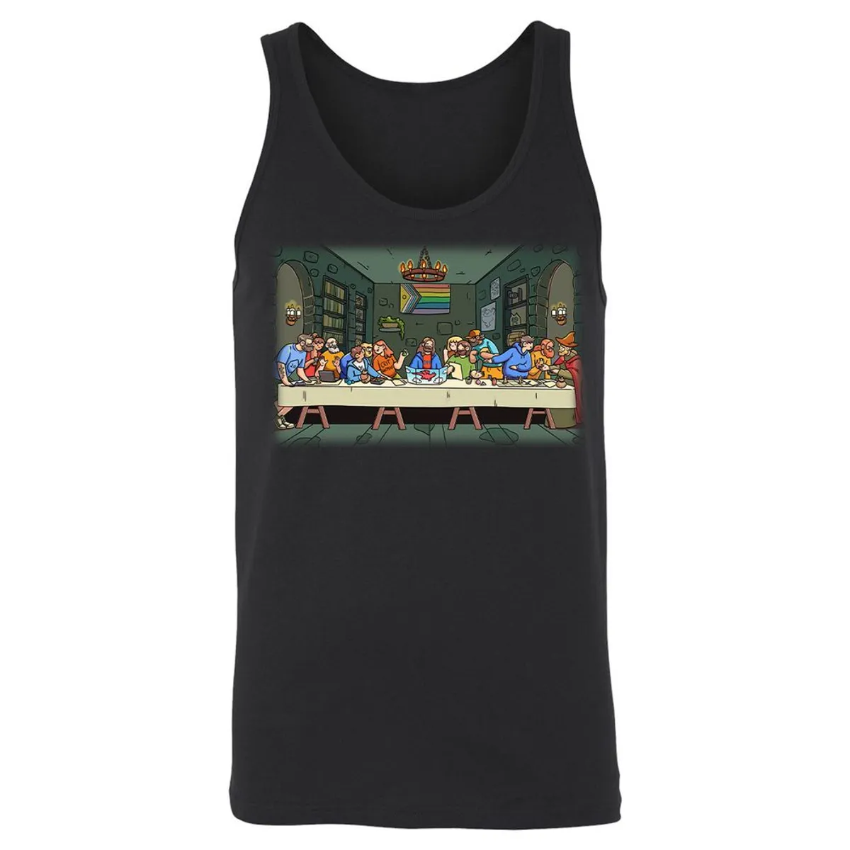 DnD Characters Pride Themed The Last Supper Unisex Jersey Tank
