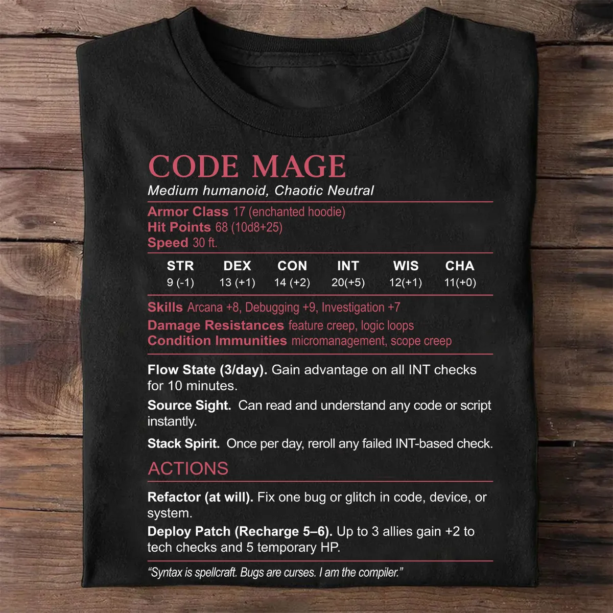 Code Mage Stats Classic Unisex T-Shirt