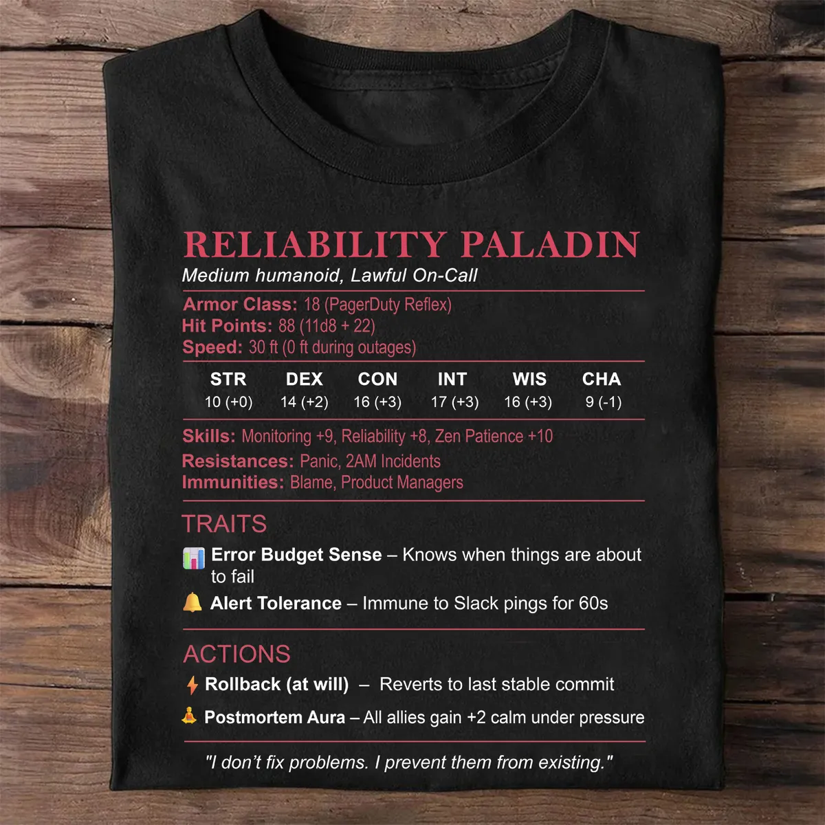 SRE Stats (Reliability Paladin) Classic Unisex T-Shirt