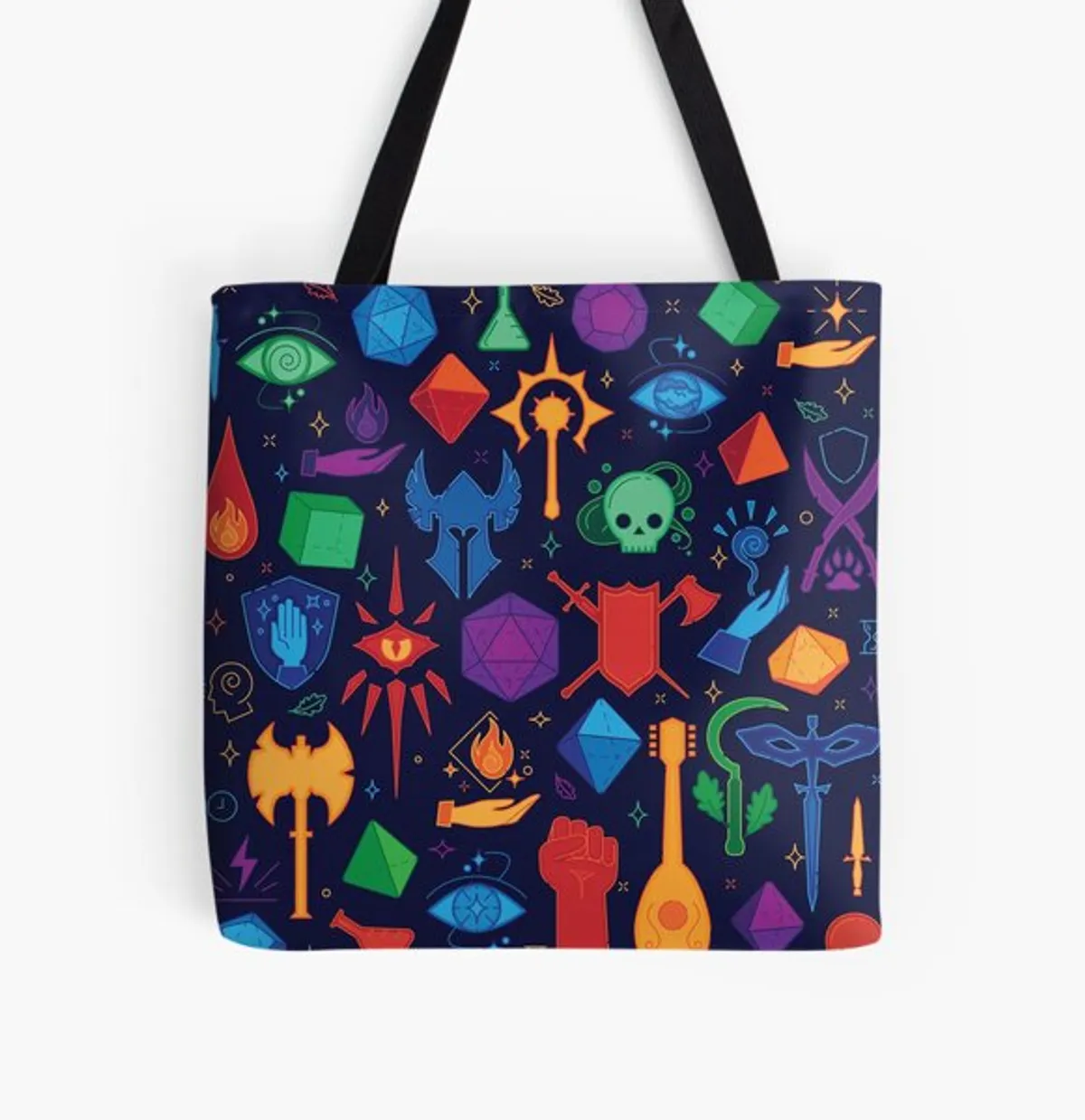 DnD Pattern Lined Tote Bag