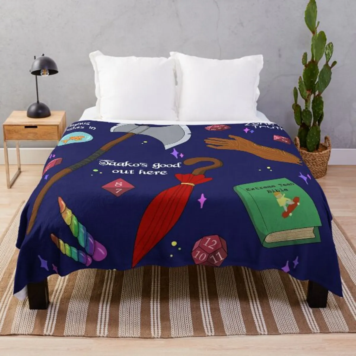 TAZ Pattern Blue Fleece Blanket