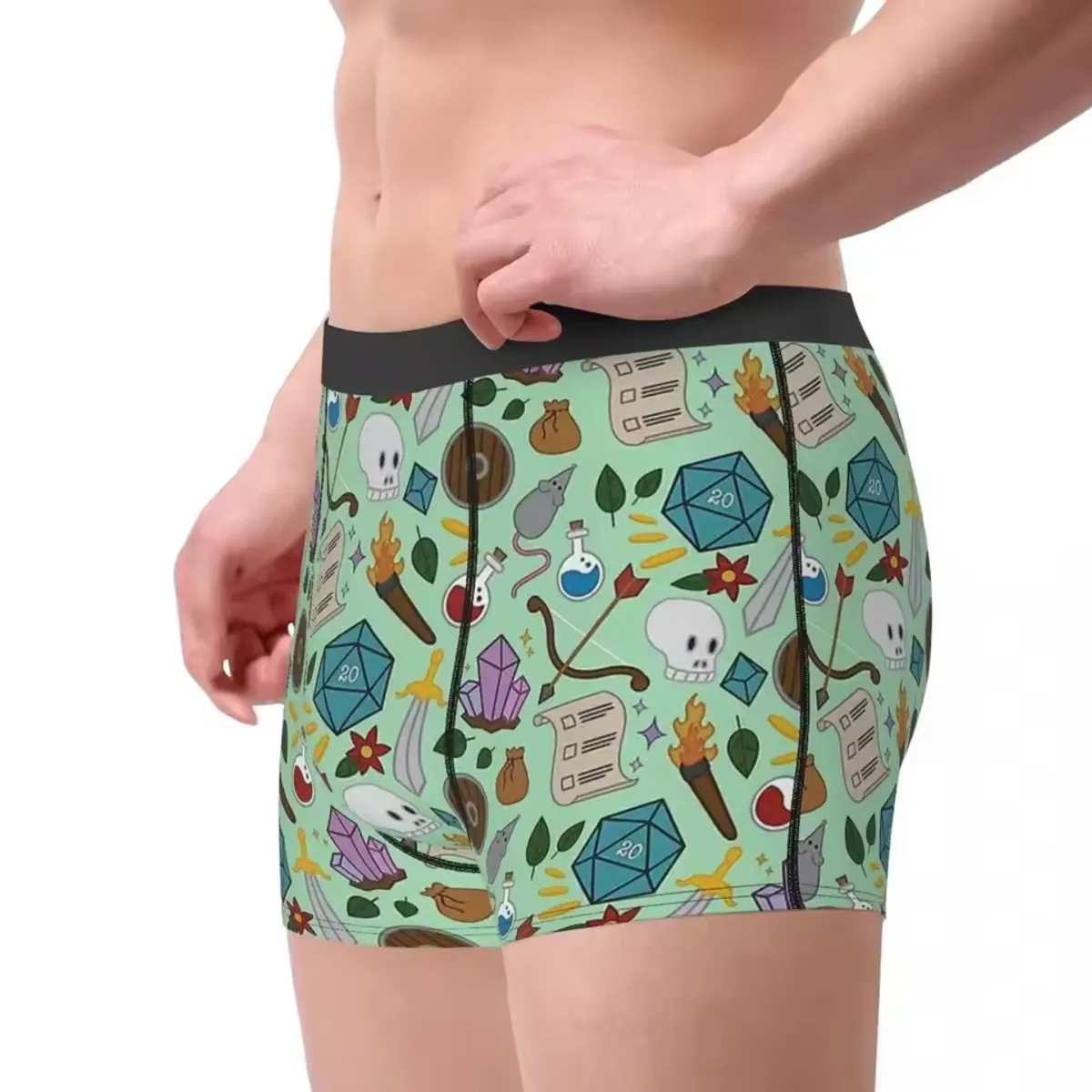 DnD RPG Pattern Underwear Men's Boxer Briefs