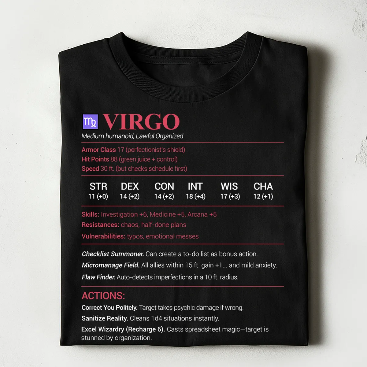 Virgo Stats Classic Unisex T-Shirt